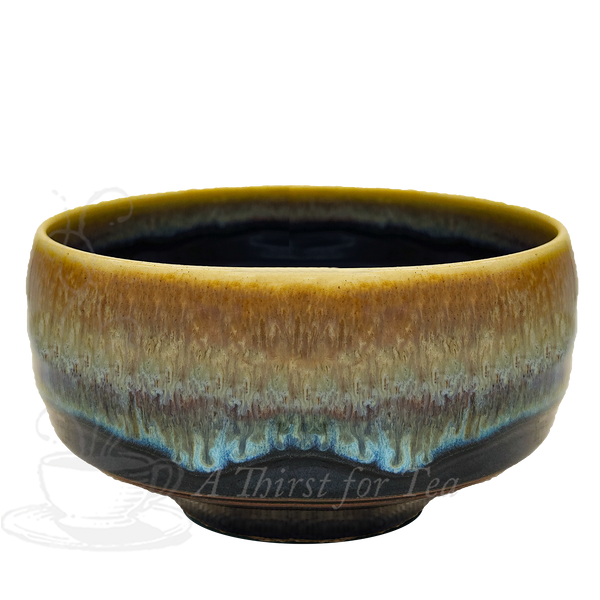 Saikai Ceramics: - Jatenmoku, Porcelain Matcha Bowl with Gift Box