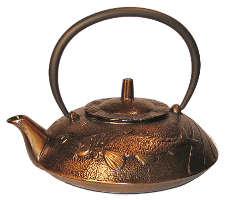 Bronze Koi Cast Iron Trivet is companion to our Bronze Koi Tetsubin